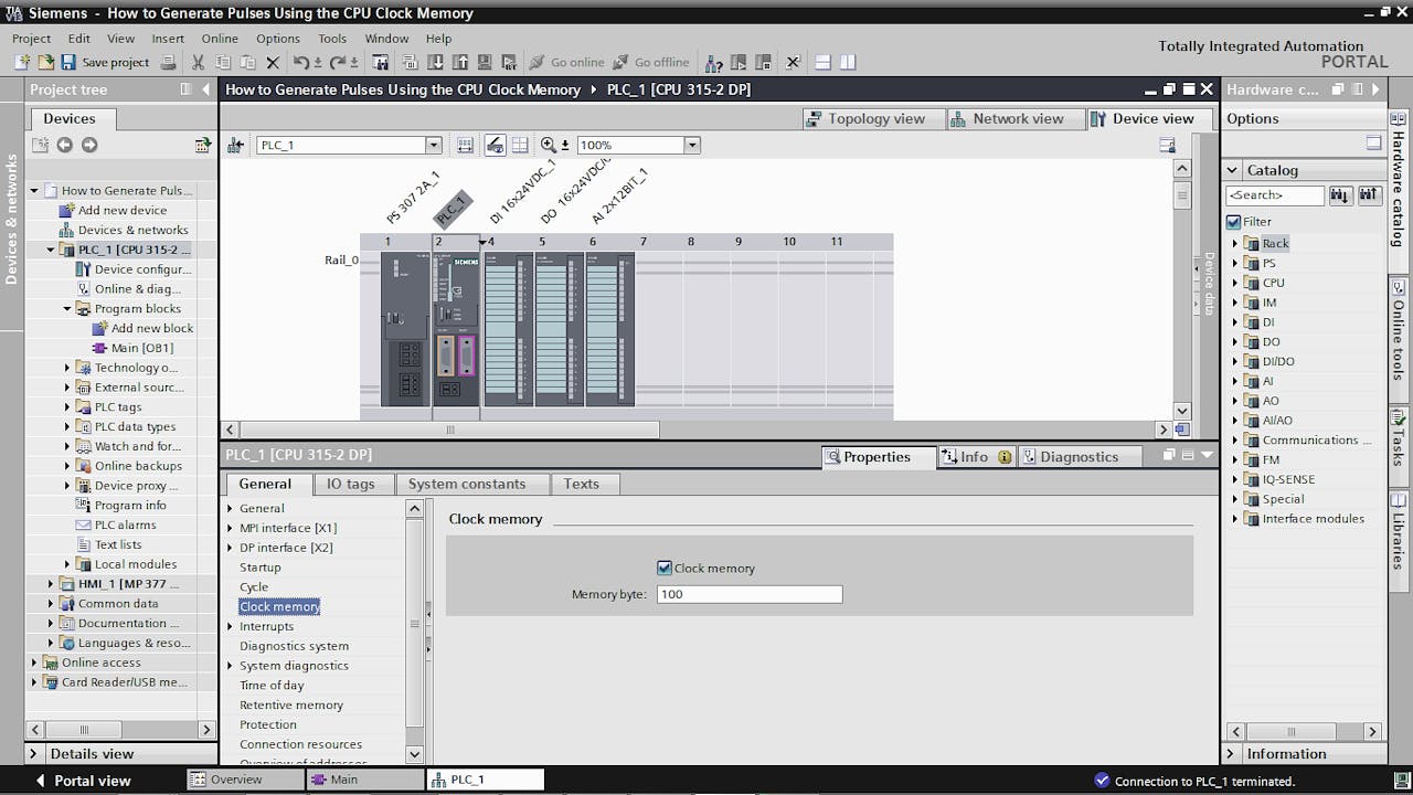 1 How To Generate Pulses Using The Cpu Clock Memory How To Generate Pulses In Your Plc